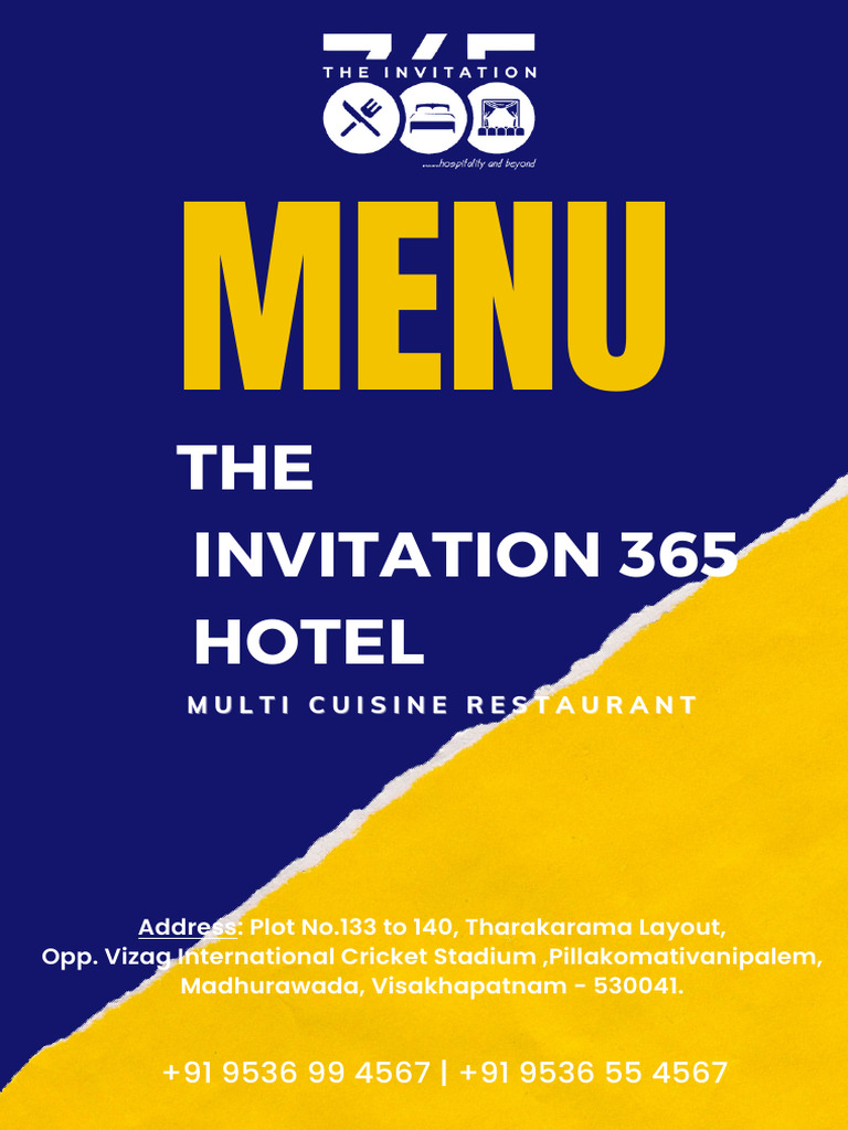 Invitation 365 Hotel Menu Overview | PDF | Soup | Pasta