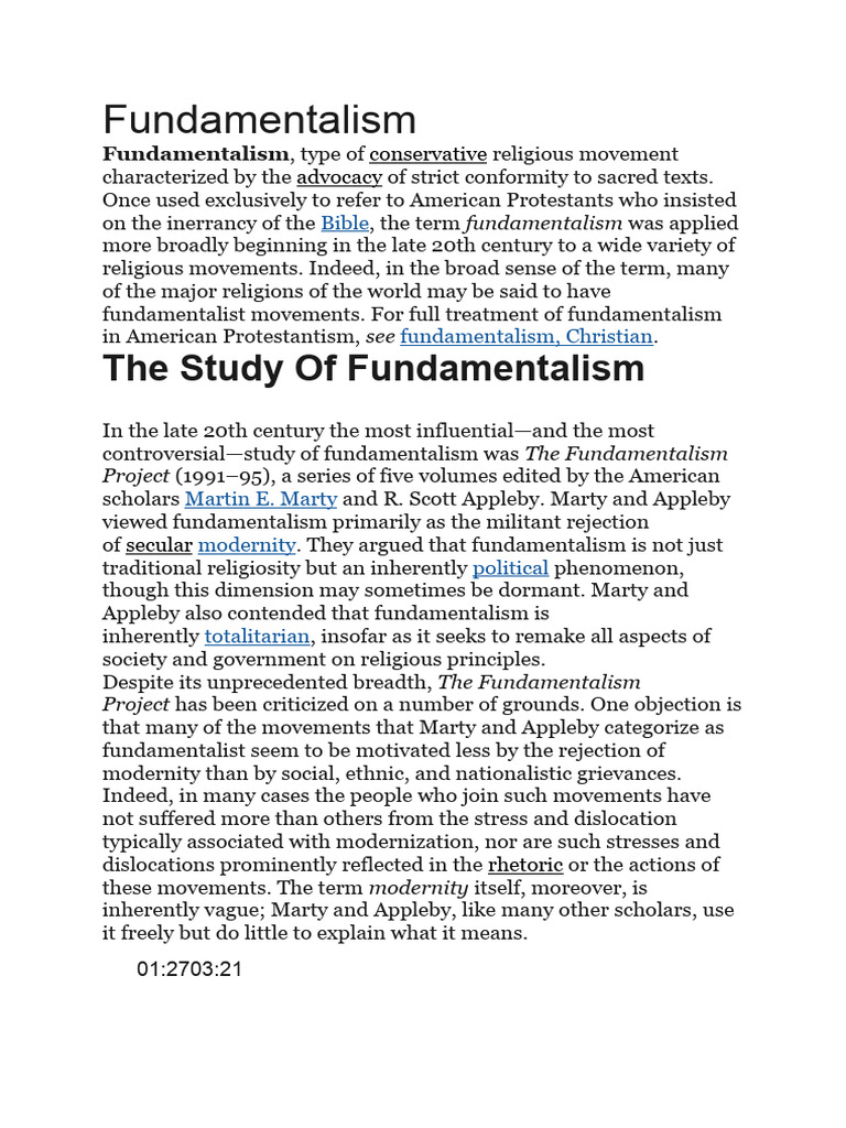 Fundamental is 1 | PDF | Zionism | Christian Fundamentalism
