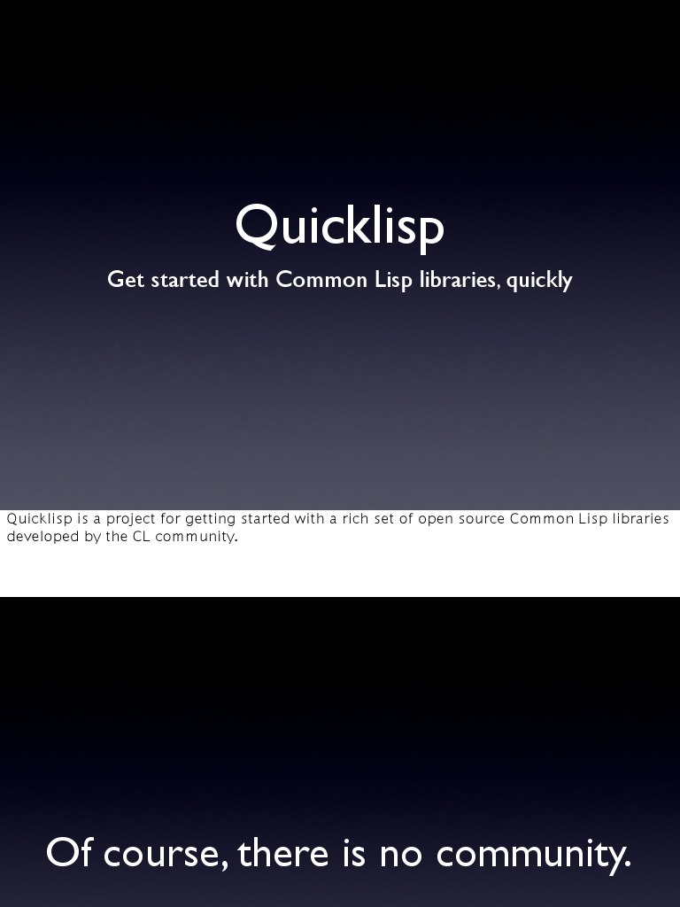 Quicklisp: Simplifying Common Lisp Libraries | PDF | Library (Computing) | Computing