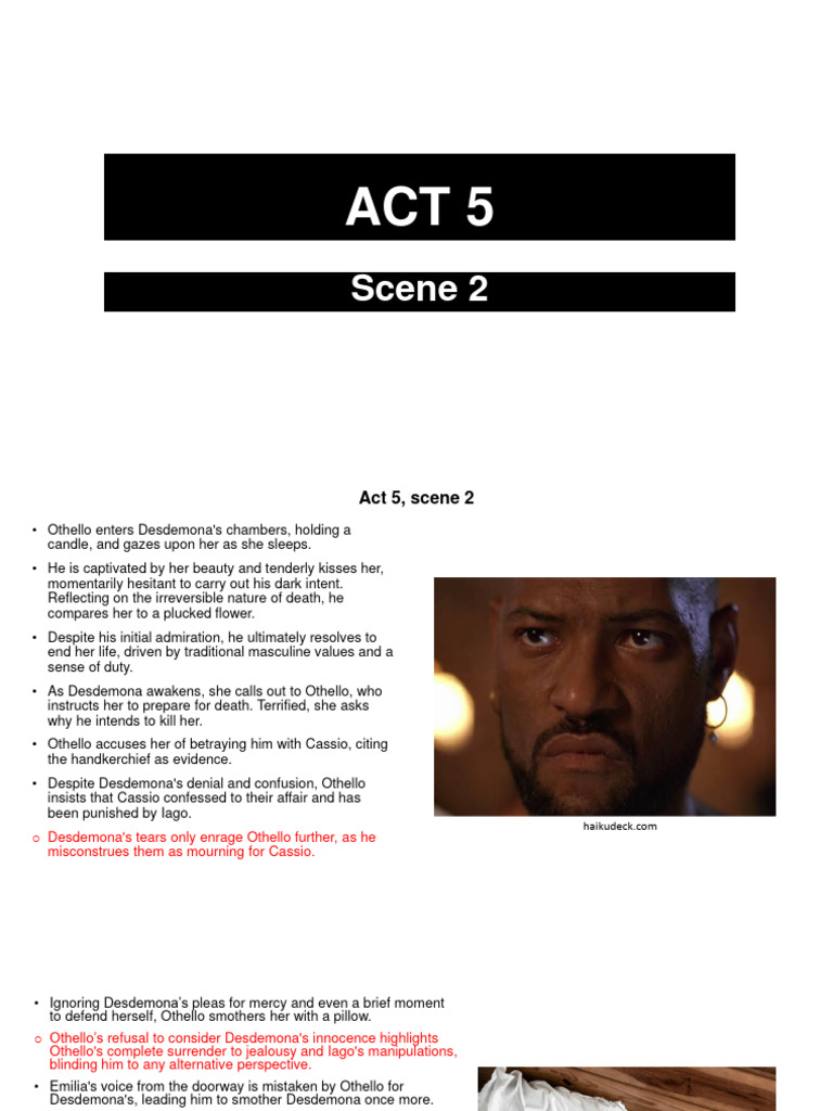 Othello Act 5 Scene 2 Analysis | PDF | Othello | Iago