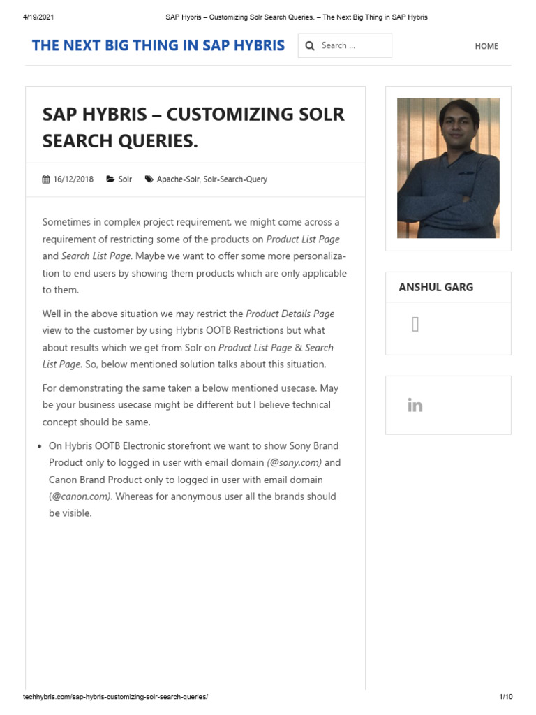 SAP Hybris - Customizing Solr Search Queries | PDF | Apache Solr | World Wide Web