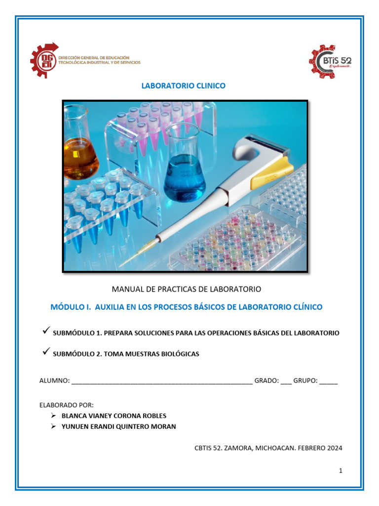 Manual de Practicas de Lab - M1 - 2024 | PDF | Concentración | Laboratorios