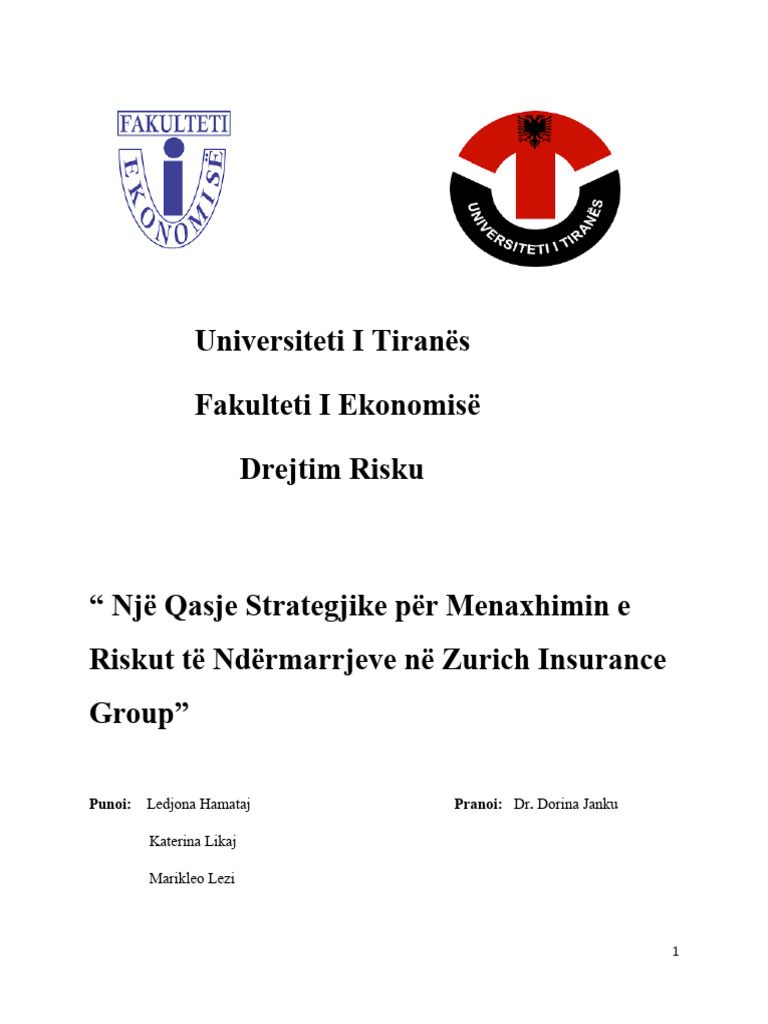 Case Study Drejtim Risku | PDF