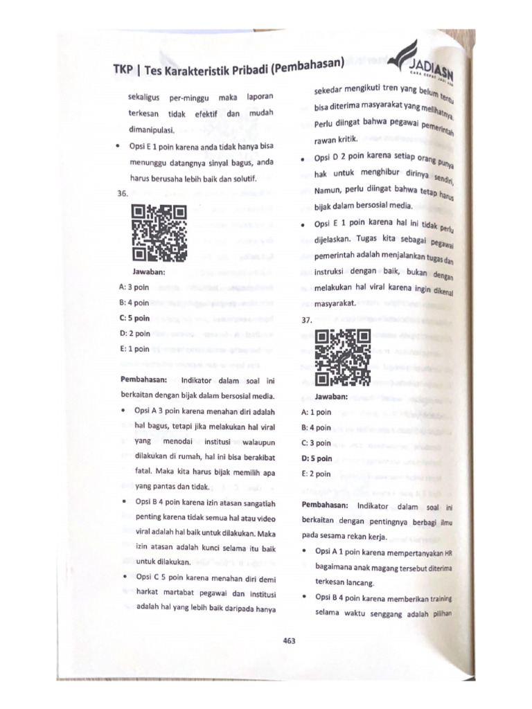 TKP Tes Karakteristik Pribadi (Pembahasan) | PDF