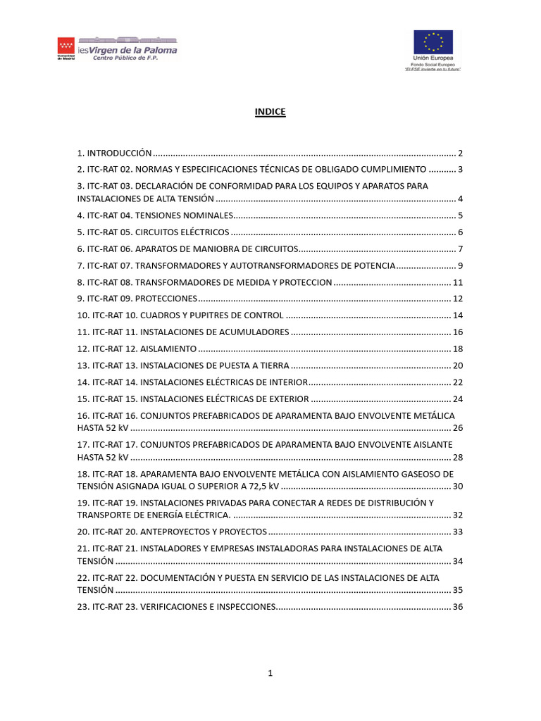 Tipo Test Itc Rat | PDF | Aislador (Electricidad) | Transformador