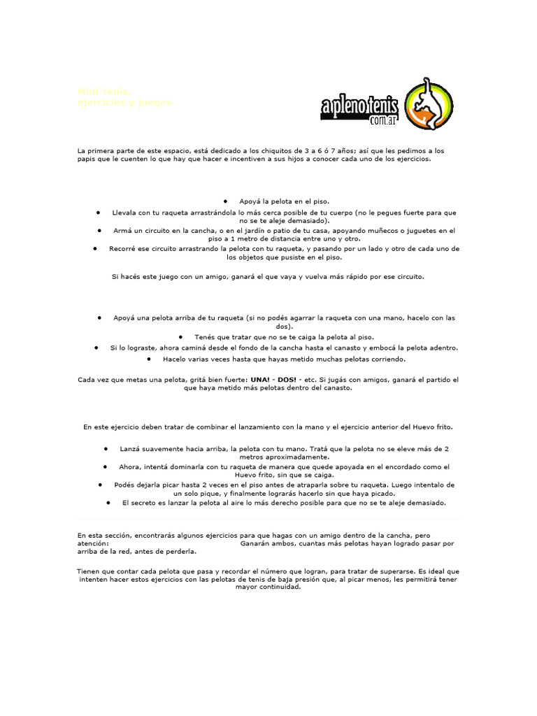 Mini Tenis 3 12 Descargar Gratis Pdf Juegos De Pelota Deportes