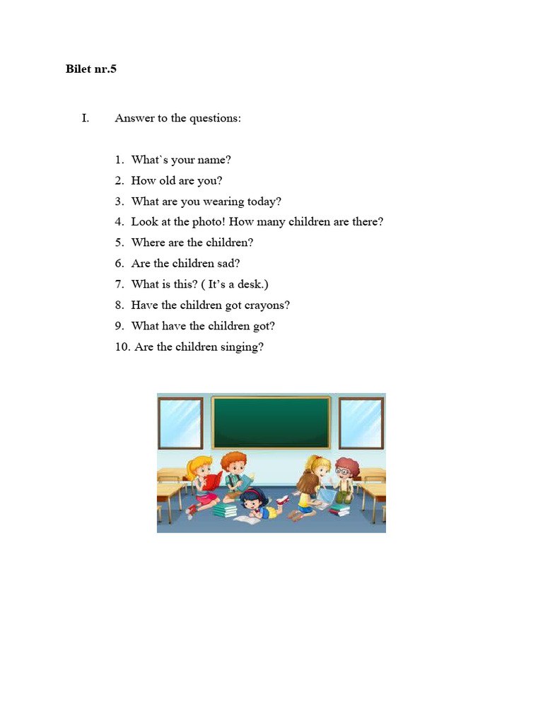 Children's Photo Analysis Questions | PDF
