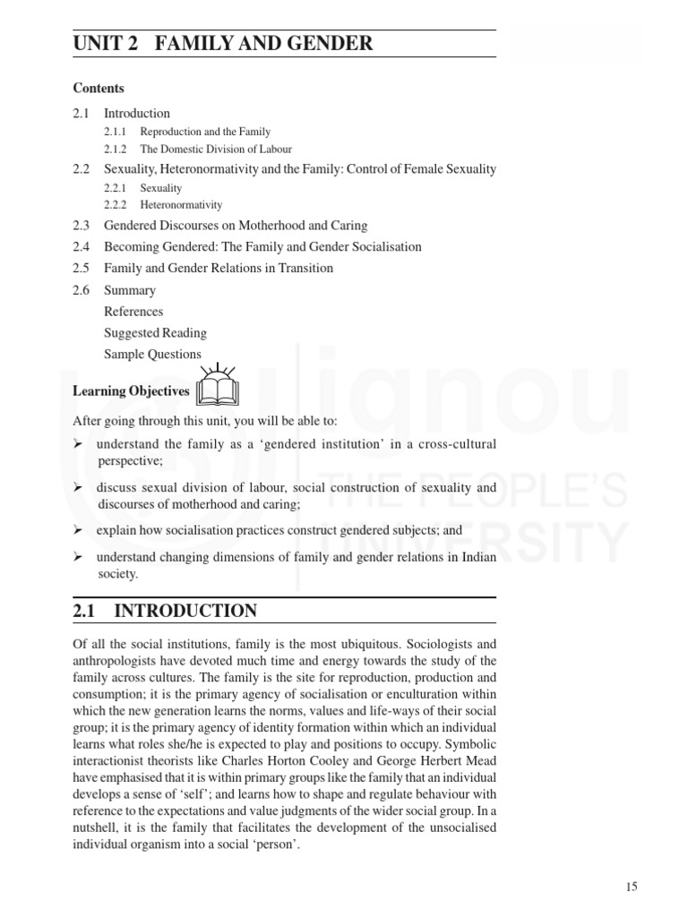 Family and Gender | PDF | Gender | Gender Studies