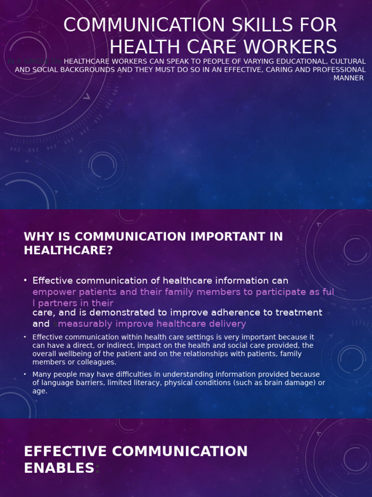 Communication Skills For Health Care Workers | PDF | Communication ...