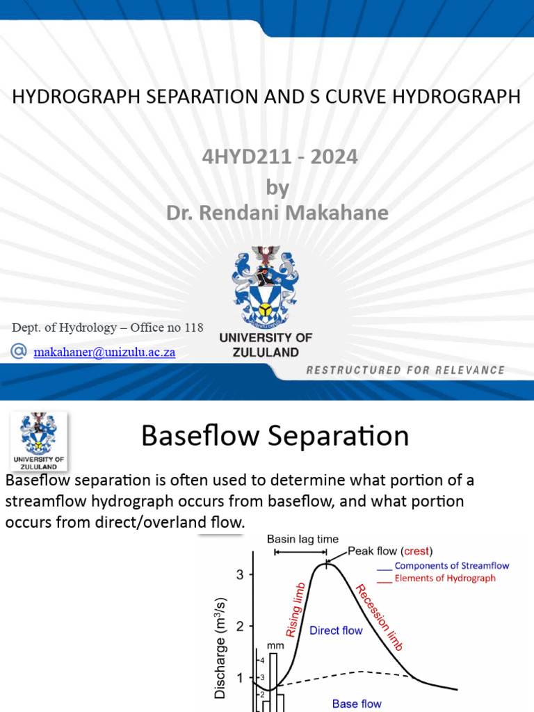 4HYD211 - Baseflow Separation and S- Curve Hydrograph | PDF | Physical Geography | Environmental ...
