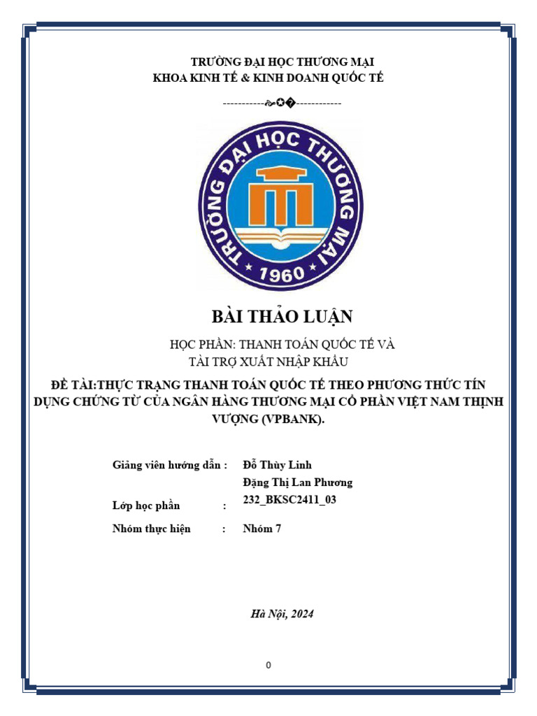 Nhóm 7- TTQT&TTXNK (bản chuẩn) | PDF