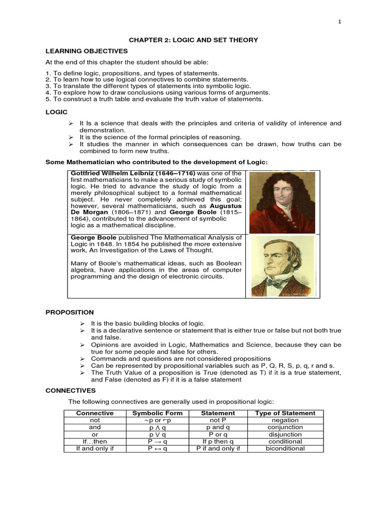 Chapter 2 LOGIC PDF | PDF | Logic | If And Only If