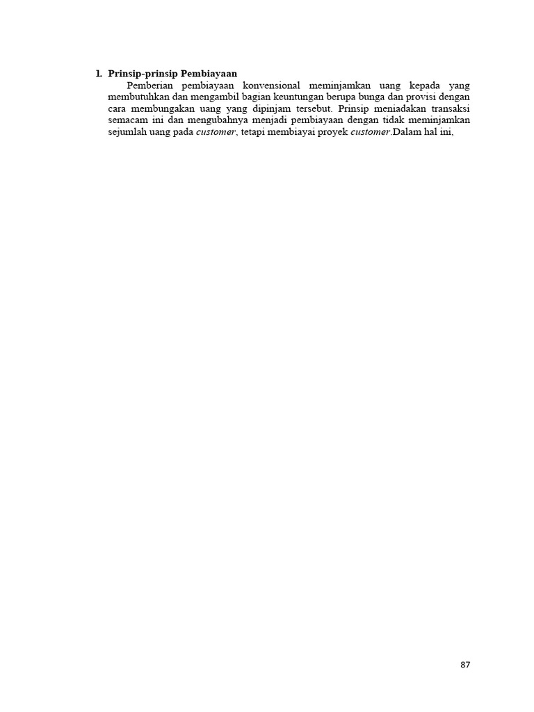 Topik 2 Prinsip Pembiayaan | PDF