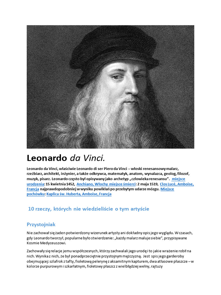 WIELKI LEONARDO DA VINCI | PDF