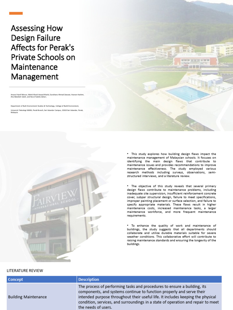 Design Flaws Impacting School Maintenance | PDF | Quality Assurance