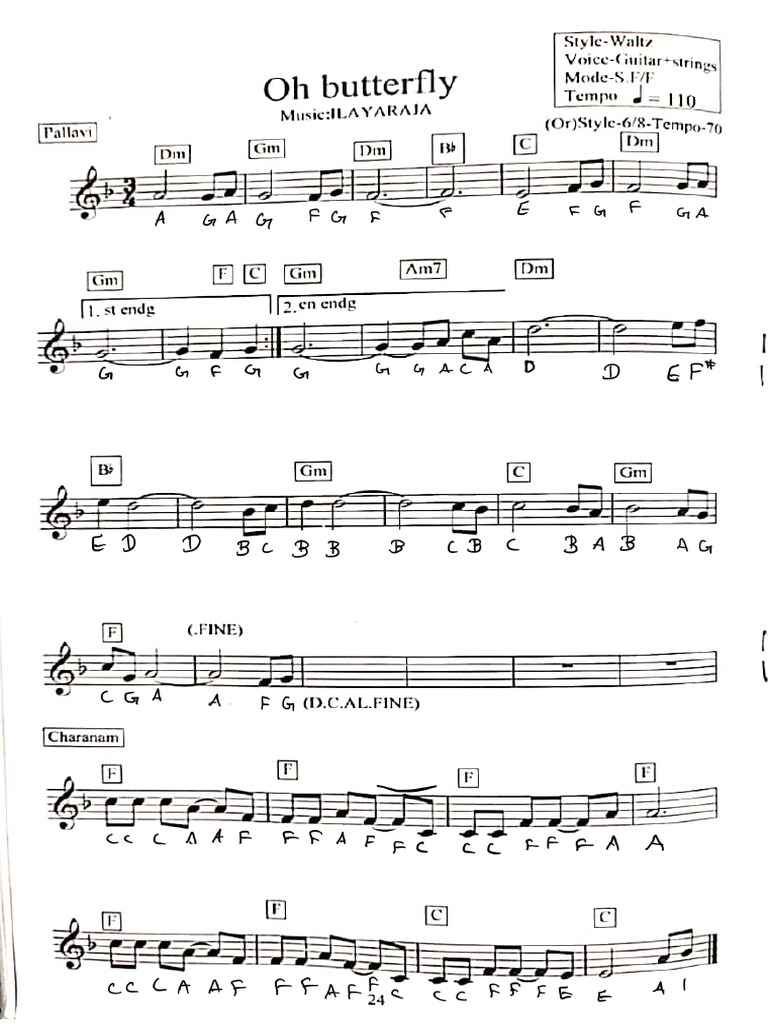 Oh Butterfly Notation Keyboard | PDF