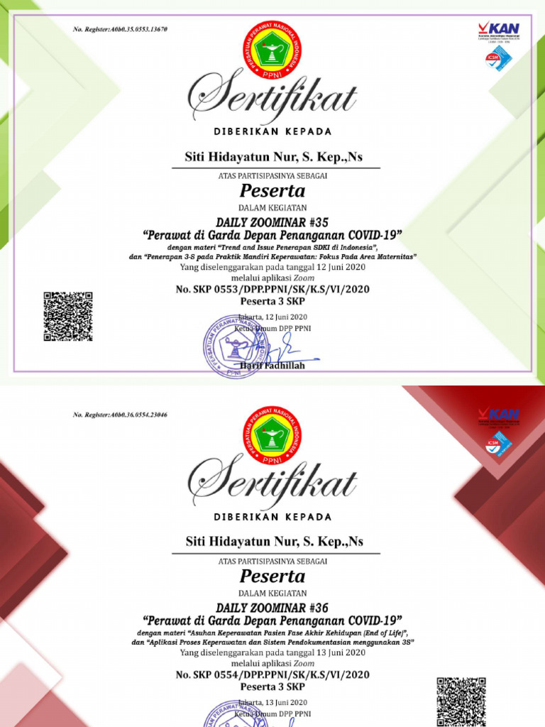 Siti Hidayatun Nur, S. Kep.,Ns 1 | PDF