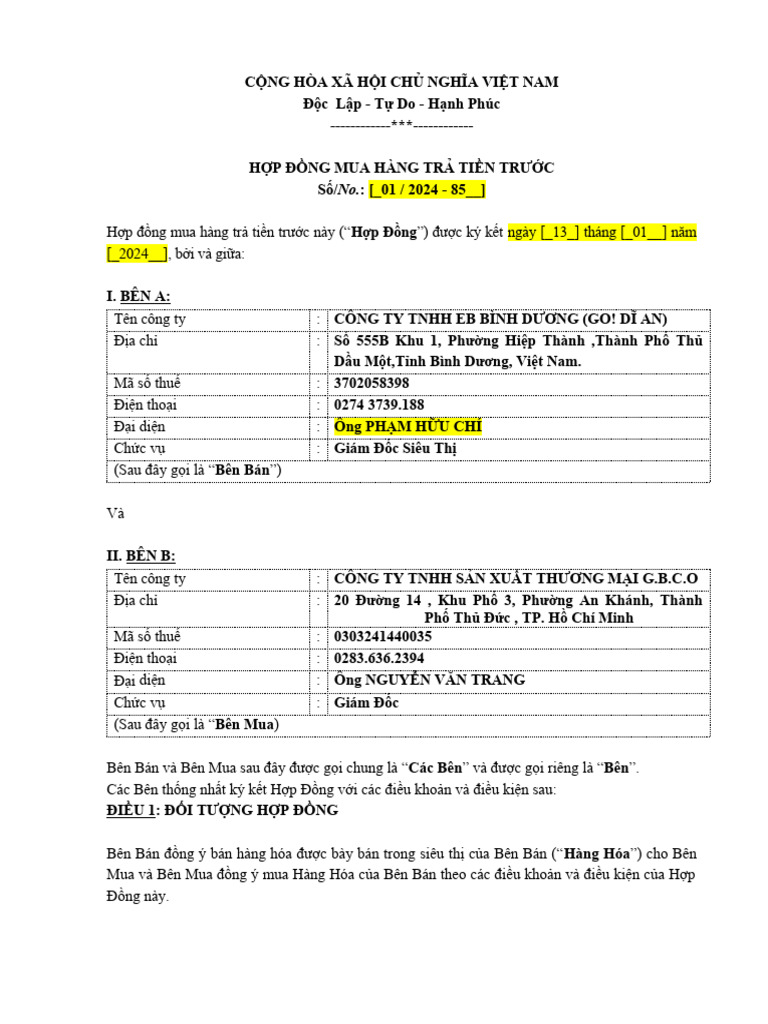 Công Ty Sản Xuất TM G.B.C.O | PDF