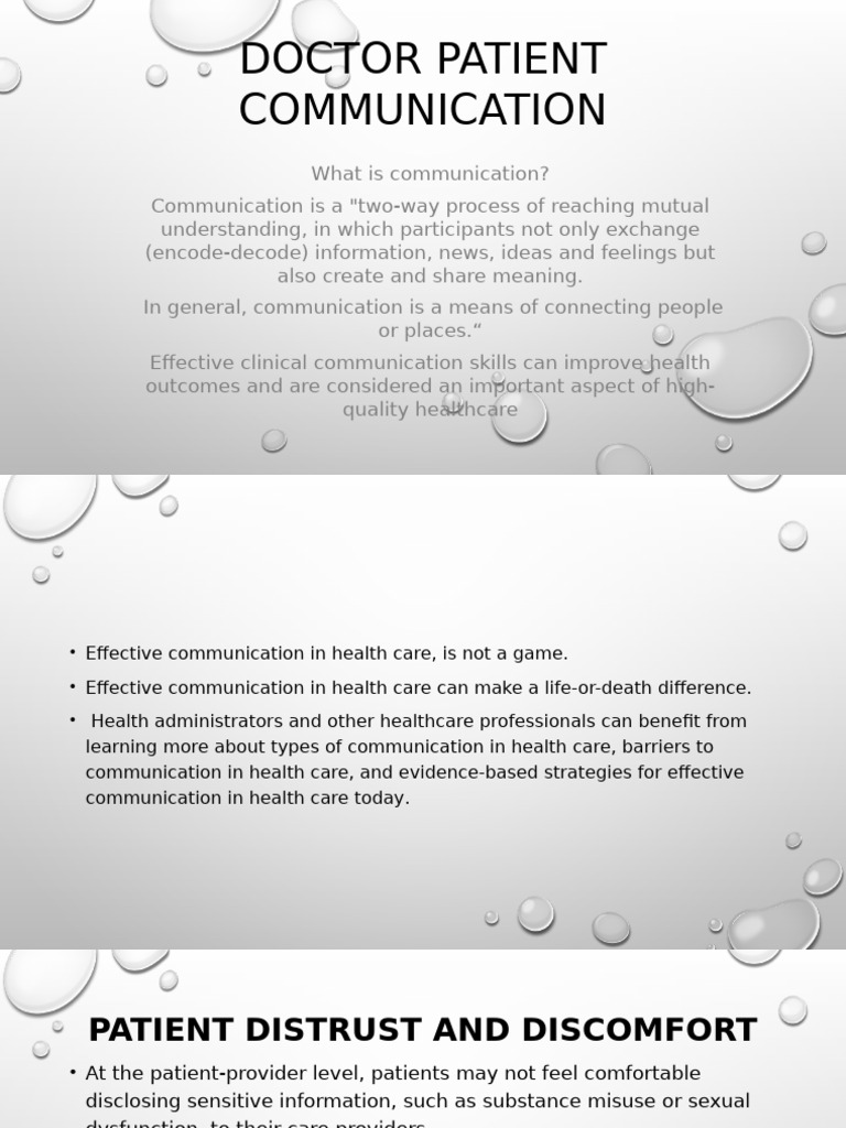 Doctor Patient Communication | PDF | Health Care | Communication