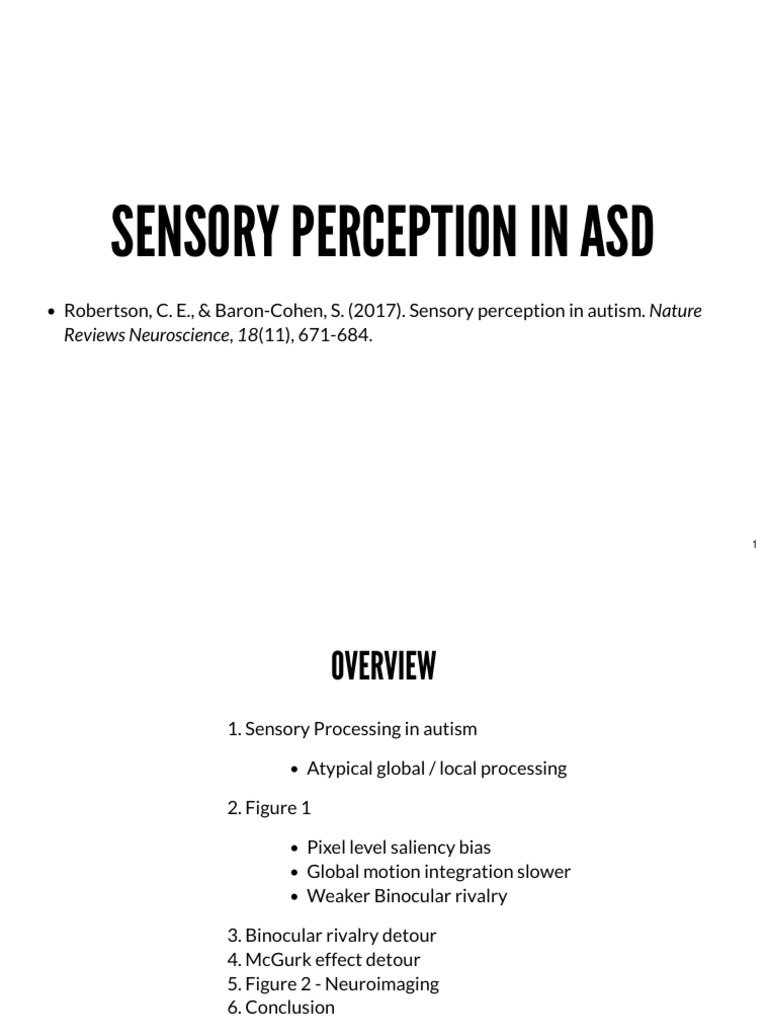 Sensory Perception in ASD | PDF | Autism Spectrum | Perception