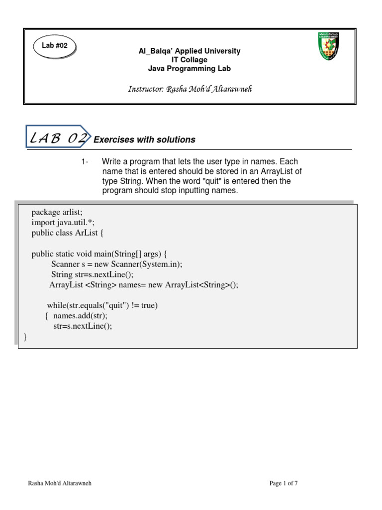 نسخة من Lab02- sol | PDF | Integer (Computer Science) | String ...