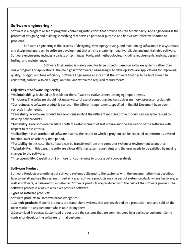 Unit 1 Software Engineering BCA | PDF | Programming Paradigms | Formal Verification