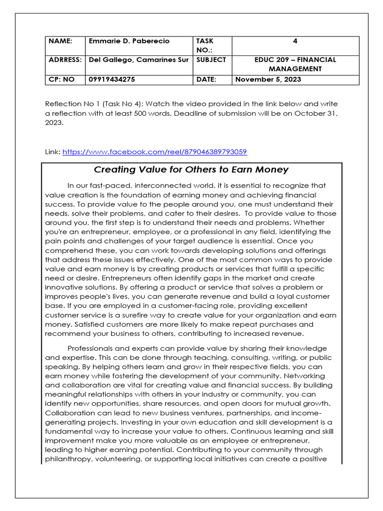 TASK-NO.-4-EDUC-209 - Paberecio E. | PDF | Entrepreneurship | Collaboration