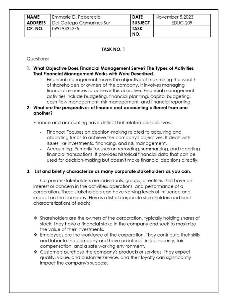TASK-NO.-1-EDUC-209 - Paberecio E. | PDF | Balance Sheet | Equity (Finance)