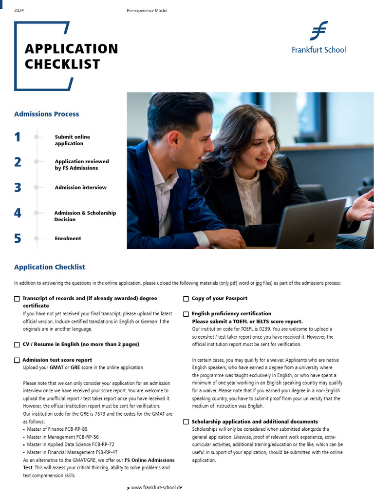 Master Application Checklist 2024 FrankfurtSchool 2023 10 06 10 18 25 ...