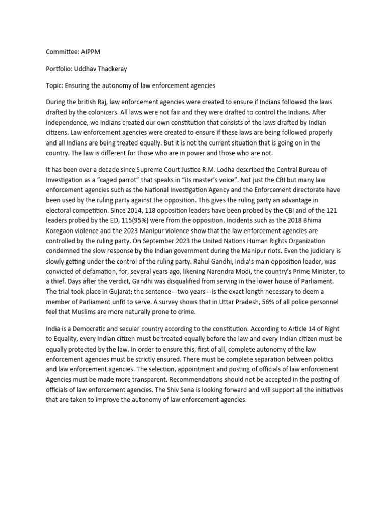 Position Paper 1 | PDF | Justice | Crime & Violence