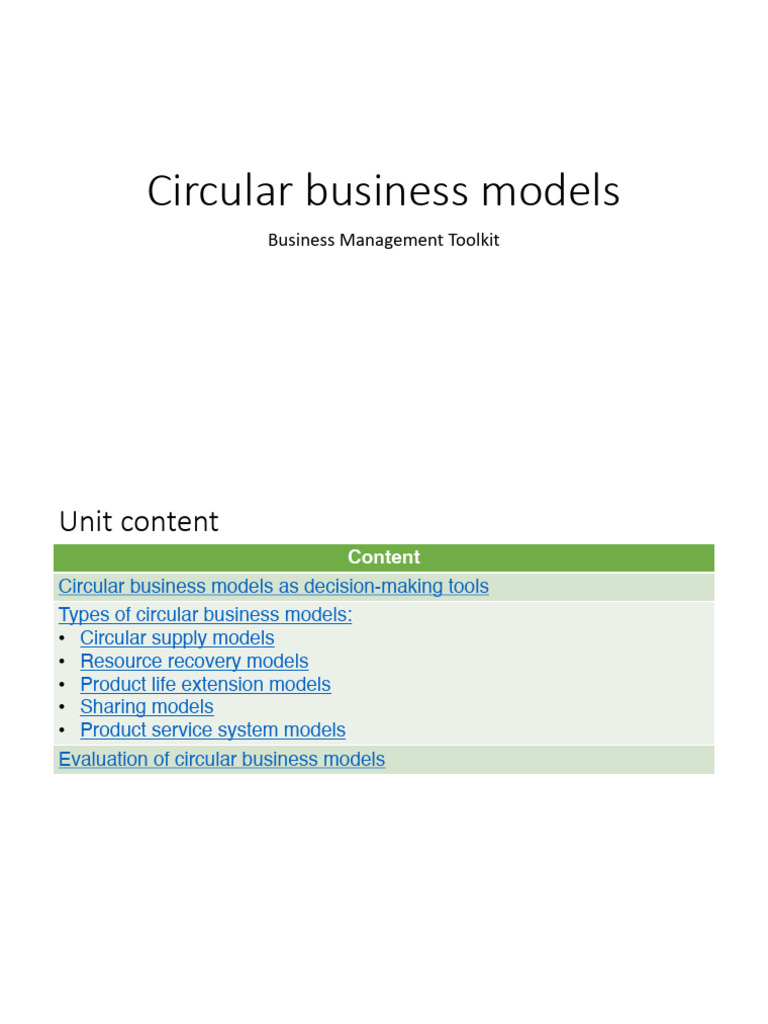Circular Business Models BM Toolkit | PDF | Waste | Recycling