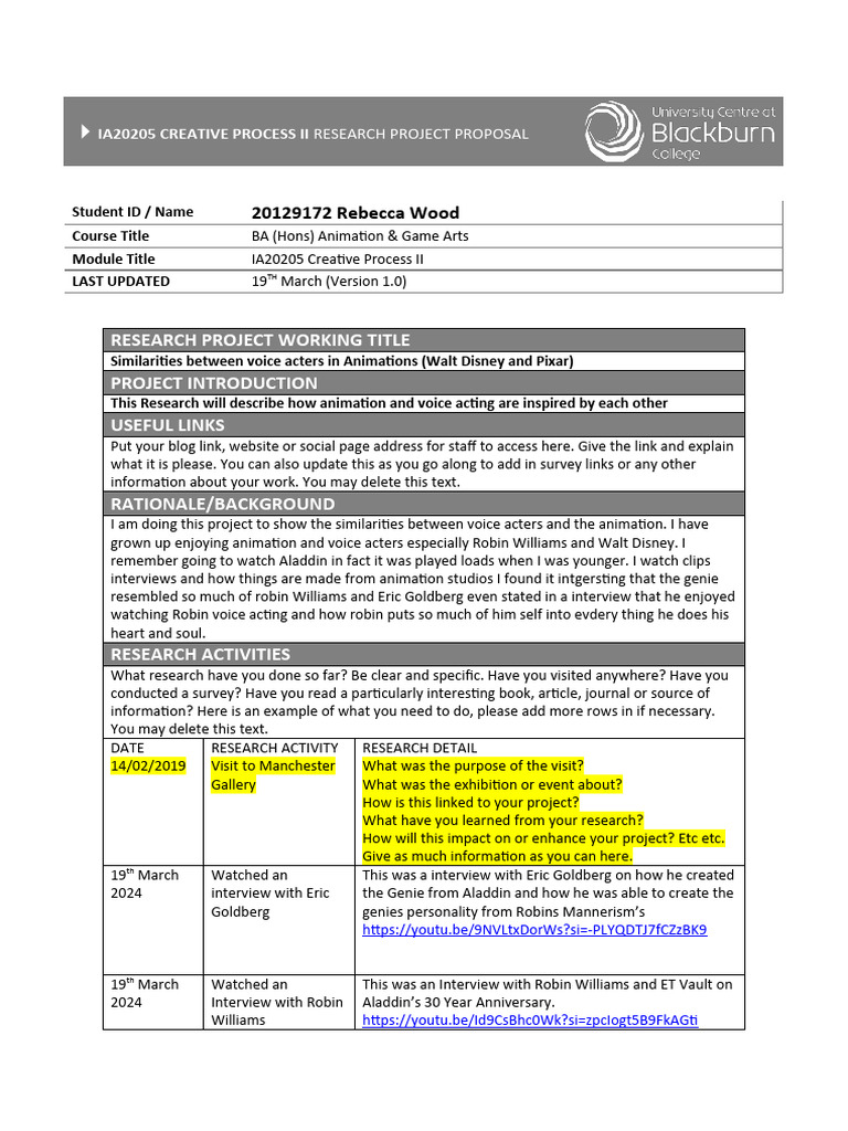 Proposal | PDF | Animation