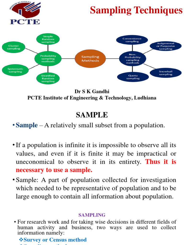 Sampling & Sample Size Determination | PDF | Sampling (Statistics) | Probability Distribution