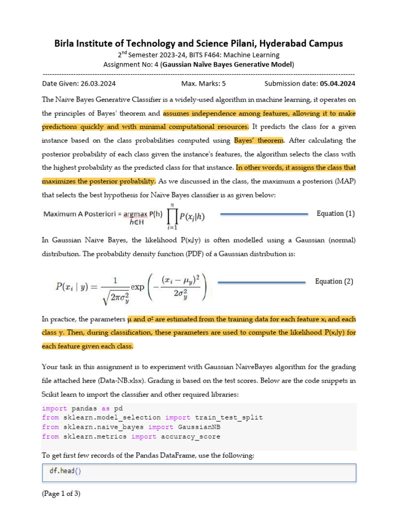 ML Hota Assign4 | PDF | Statistical Classification | Applied Mathematics