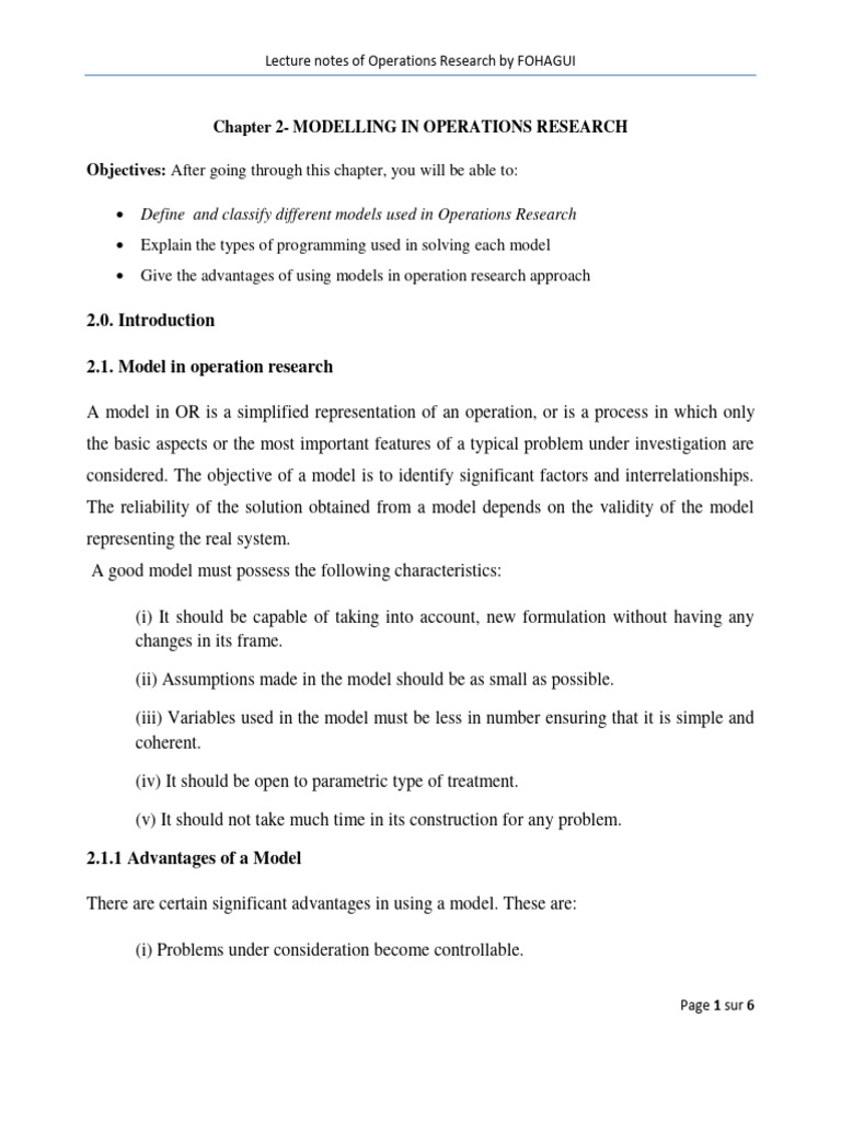 Chapter 2 Operations Research. | PDF | Mathematical Optimization | Linear Programming