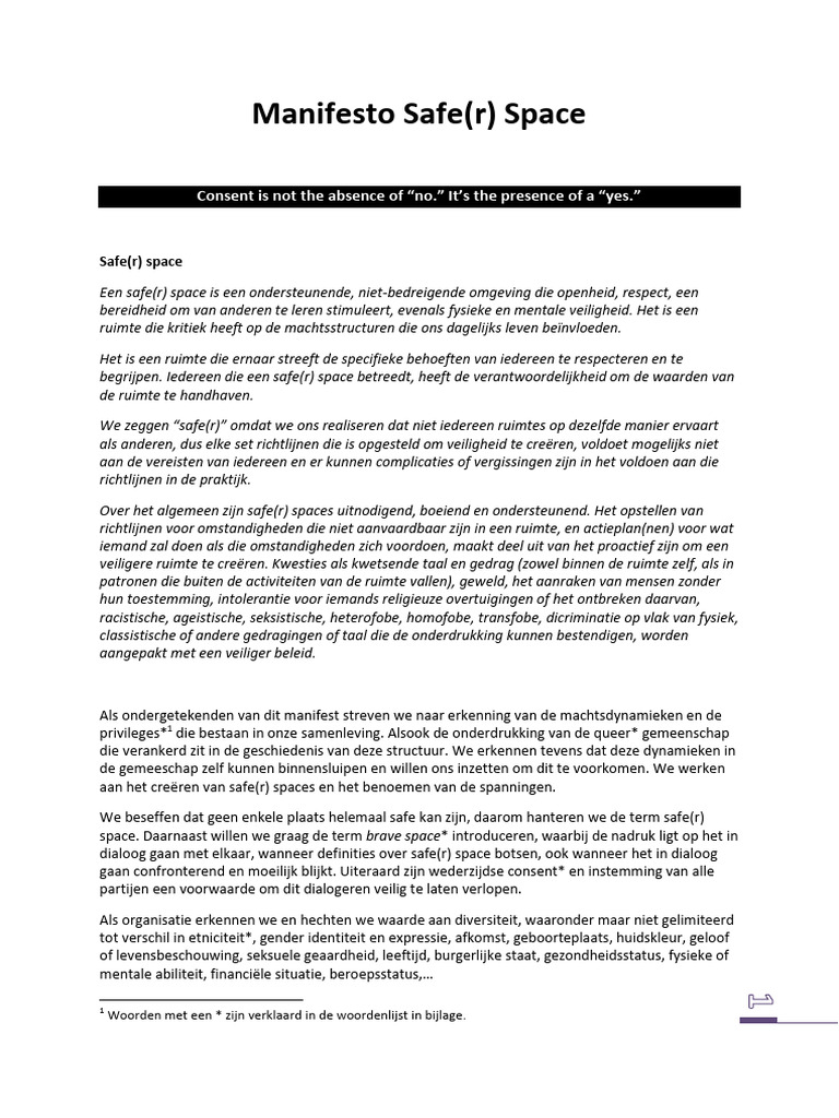 Manifesto Safer Space NL 2 | PDF