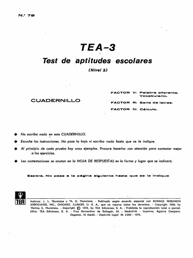 TEA 3 Cuadernillo | PDF