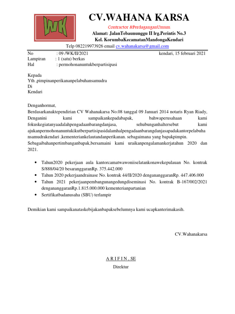 Contoh COP SURAT | PDF