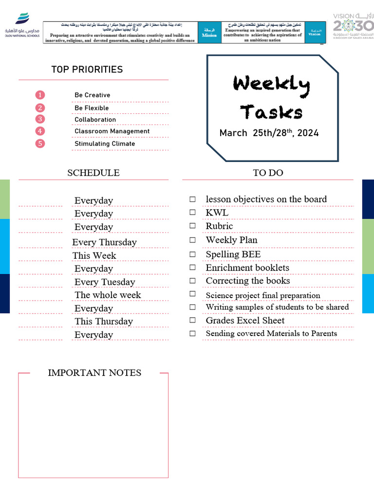 Weekly Classroom Management Checklist | PDF