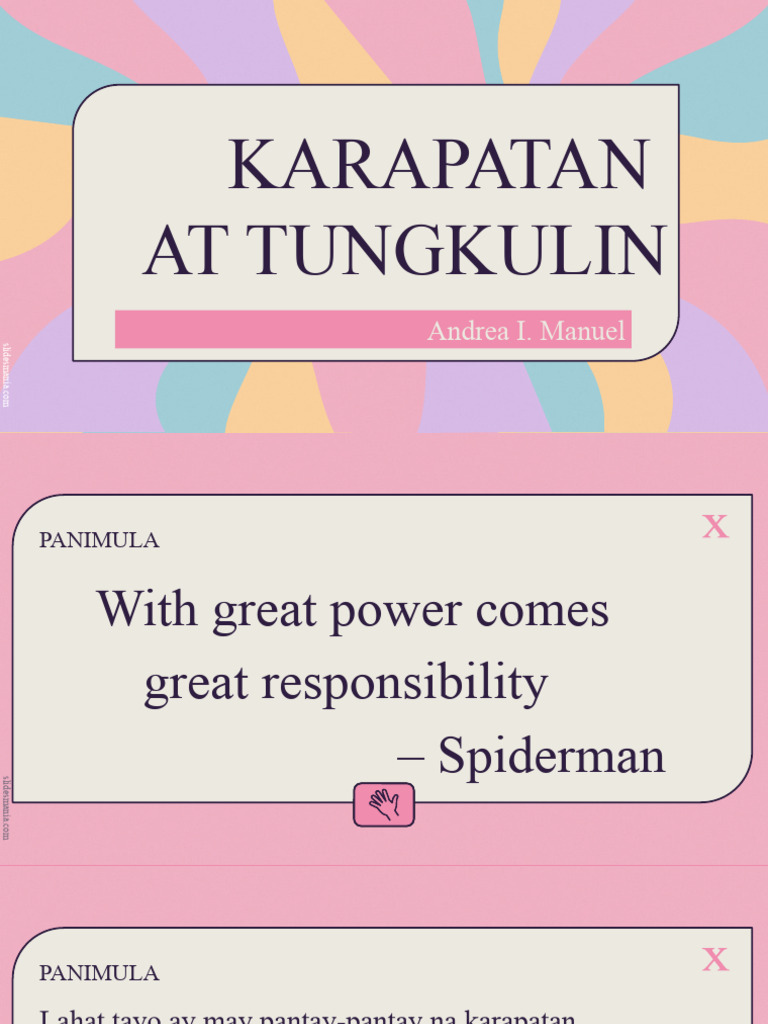 Esp 9 WK 1 2nd QTR KARAPATAN AT TUNGKULIN | PDF