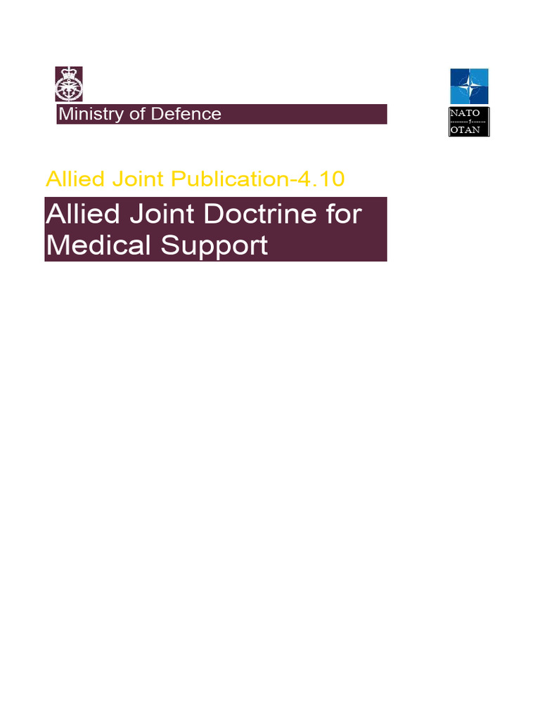 Doctrine Nato Med SPT Ajp 4 10 | PDF | Health Care | Cbrn Defense