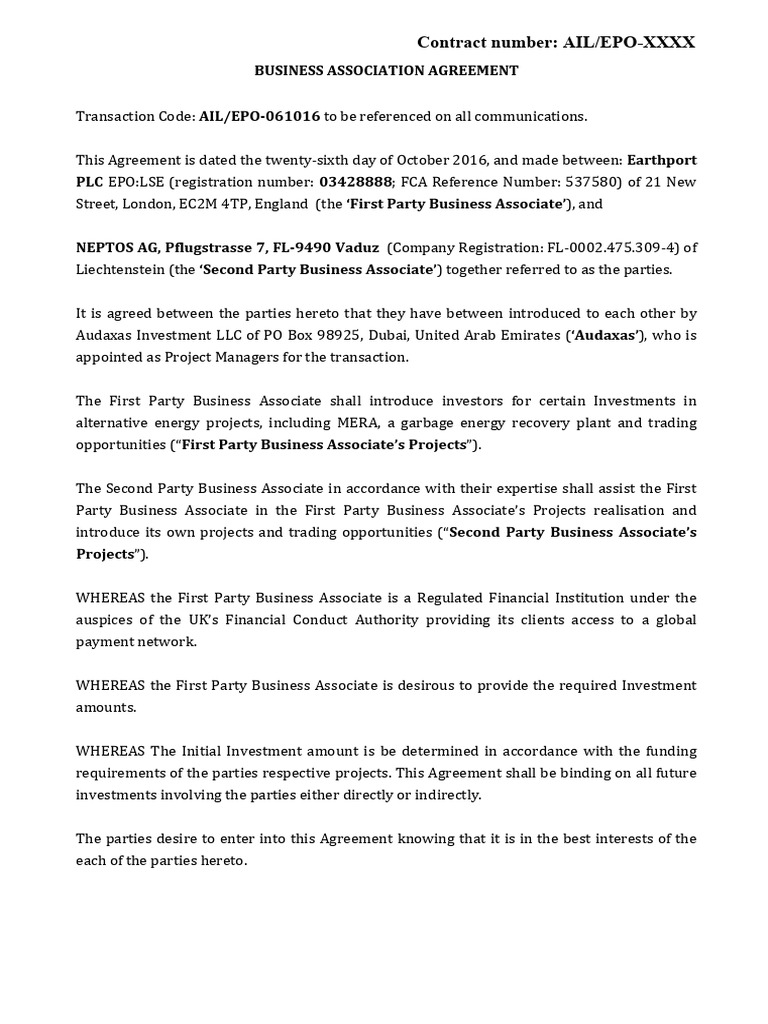 Business Assoc Agreement Mgva Draft For | PDF | Arbitration | Indemnity