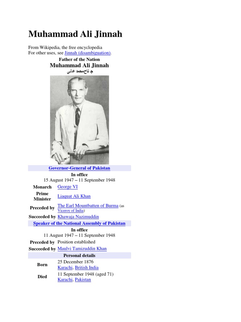 Muhammad Ali Jinnah Pdf Muhammad Ali Jinnah All India Muslim League