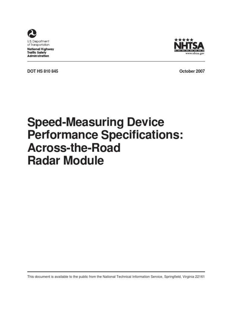 Speed Measuring Devices Specifications (00177899) | PDF | Antenna ...