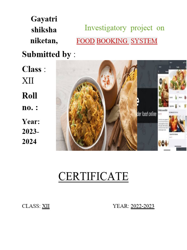 Food Booking System | PDF | Databases | Software