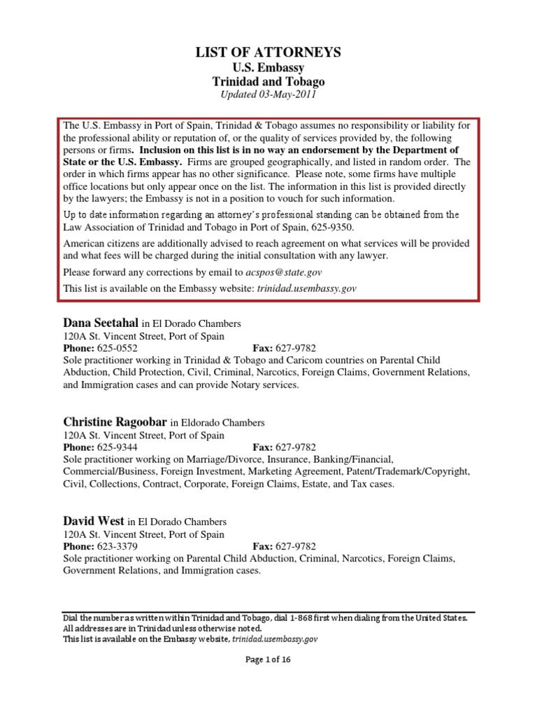 List of Attorneys TT - 2 | PDF | Divorce | Lawyer