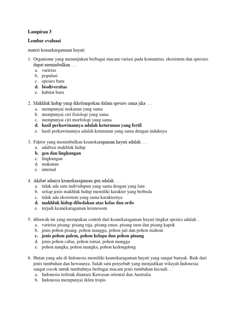 Lembar Evaluasi | PDF | Griya & Taman | Sains & Matematika