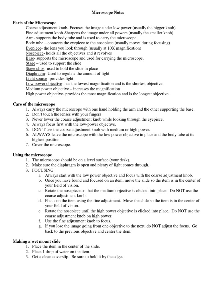 Microscope Notes | PDF | Glass Engineering And Science | Laboratory ...
