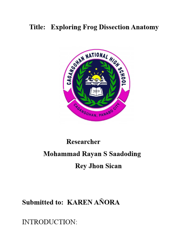 Research (Mohammad Rayan S Saadoding Rey Jhon Scan) | PDF | Anatomy | Zoology