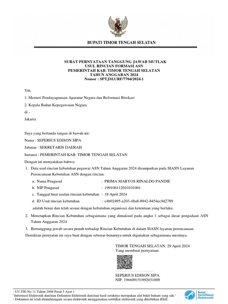 SPTJM Formasi 2024 | PDF